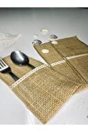 meditroia (Troia Textil(12,Pieces) Burlap Cutlery Holders Lace Utensil Pouch Knifes Forks Bag for Vintage Natural Wedding (4x8inch)