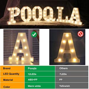 Pooqla Decorative Led Light Up Number Letters, White Plastic Marquee Number Lights Sign Party Wedding Decor Battery Operated Number (1)