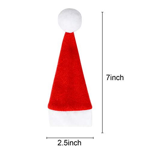 Mini Christmas Santa Hats Silverware Holders, Pack of 32 Pcs Cute Xmas Party Dinner Table Dinnerware Decorations