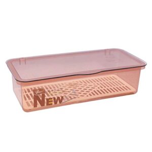 storage box for silverware：cabilock plastic chopsticks storage drainer flatware tray kitchen drawer organizer silverware box with lid dust proof dinnerware holder silverware utensil cutlery tableware spoon forks storage box brown