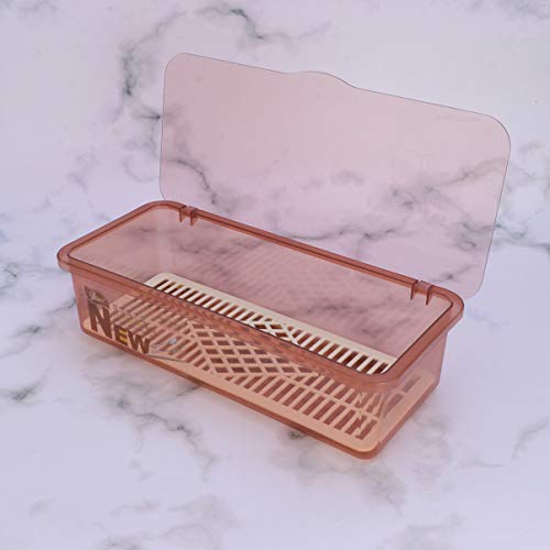 Storage Box for Silverware：Cabilock Plastic Chopsticks Storage Drainer Flatware Tray Kitchen Drawer Organizer Silverware Box With Lid Dust Proof Dinnerware Holder Silverware Utensil Cutlery Tableware Spoon Forks Storage Box brown