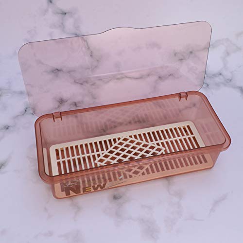 Storage Box for Silverware：Cabilock Plastic Chopsticks Storage Drainer Flatware Tray Kitchen Drawer Organizer Silverware Box With Lid Dust Proof Dinnerware Holder Silverware Utensil Cutlery Tableware Spoon Forks Storage Box brown