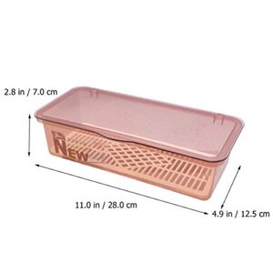 Storage Box for Silverware：Cabilock Plastic Chopsticks Storage Drainer Flatware Tray Kitchen Drawer Organizer Silverware Box With Lid Dust Proof Dinnerware Holder Silverware Utensil Cutlery Tableware Spoon Forks Storage Box brown