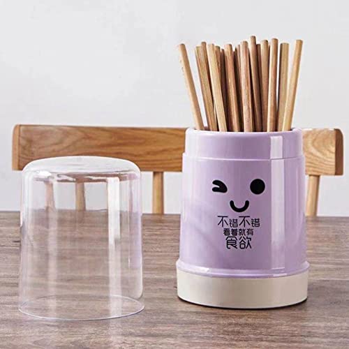 SOLUSTRE Kitchen Utensils Chopsticks Holder with Lid Cutlery Storage Holder Spoon Straw Basket Kitchen Tableware Organizer for Kitchen Countertop Purple 2pcs