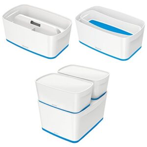 Leitz A5 MyBox Organiser Tray, High Gloss Plastic, White/Blue Metallic;MyBox