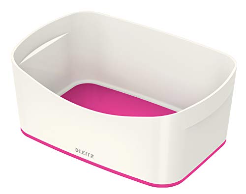 Leitz A5 MyBox Organiser Tray, High Gloss Plastic, White/Pink Metallic;MyBox