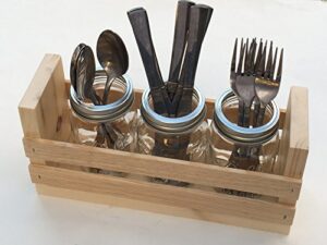 backyardcedars modern farmhouse flatware caddy – silverware organizer flatware organizer – wooden silverware caddy…