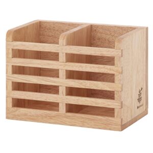 fuji boeki 96137 bonheur cutlery storage stand, wood, divider included, natural