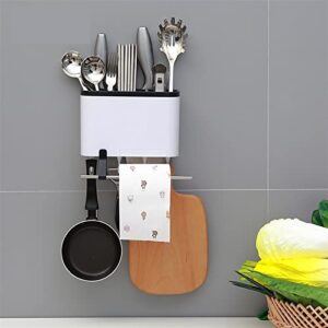 Yalych Utensil Caddy Non Perforated Wall Mounted Drainage Shelf Pen Holder