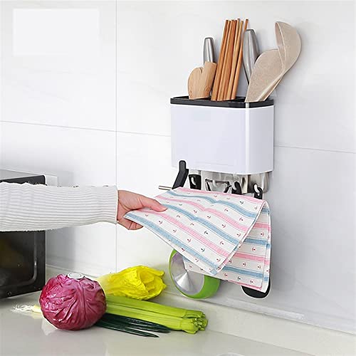 Yalych Utensil Caddy Non Perforated Wall Mounted Drainage Shelf Pen Holder