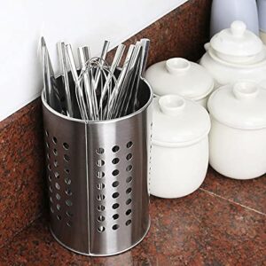 Yalych Utensil Caddy Chopsticks Cage Stand Firm Stainless Steel Household Kitchen Tableware Container Pen Holder