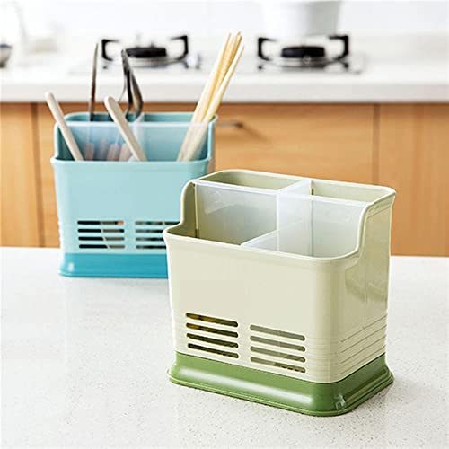 Yalych Utensil Caddy Chopsticks Cage Multi-Function Desktop Partition Rack Hollow Cutlery Shelf Holder Kitchen Drain Pen Holder