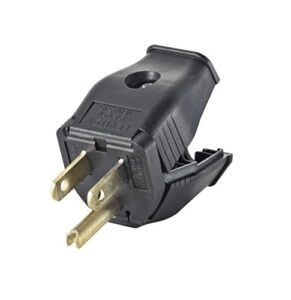 leviton 3w101-e 2-pole, 3 wire grounding plug, black