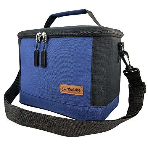 yuzerfortalbe Lunch Bag For Women Adults ，Insulated Lunch Box Leakproof Reusable Lunch Bag With Removable Adjustable Shoulder For Work Picnic School Travel 15 Can (8.5L) Blue