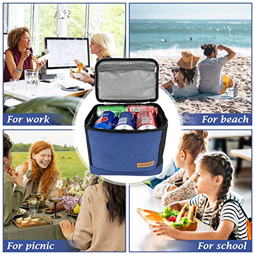 yuzerfortalbe Lunch Bag For Women Adults ，Insulated Lunch Box Leakproof Reusable Lunch Bag With Removable Adjustable Shoulder For Work Picnic School Travel 15 Can (8.5L) Blue