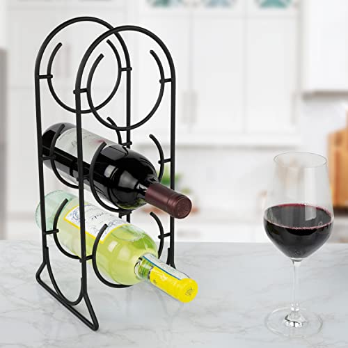 Spectrum Diversified Horseshoe Rack, 3 Holder Countertop Storage, Holds Standard & Jumbo Wine Bottles, Modern Kitchen Décor & Storage