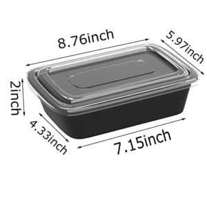 iHomeSet 30 Pack 34 OZ Plastic Meal Prep Containers with Lids, Disposable Food Storage Containers Plastic Bento Boxes for Office, School, Picnics