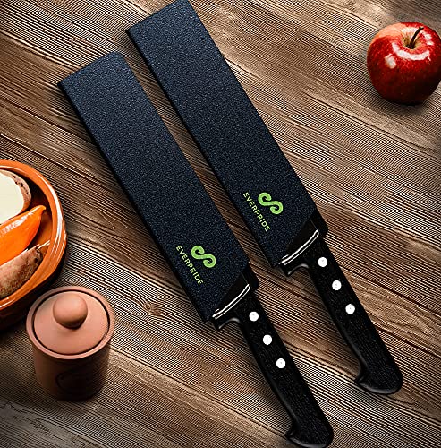 EVERPRIDE 10 Inch Chef Knife Sheath Set (2-Piece Set) Universal Blade Edge Cover Guards for Chef and Kitchen Knives – Durable, BPA-Free, Felt Lined, Sturdy ABS Plastic – Knives Not Included