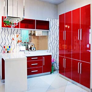 Livelynine Red Contact Paper Self Adhesive Wall Paper Decorations Peel and Stick Wallpaper Kitchen Cabinets Countertops Appliances Red Vinyl Adhesive Shelf Liners Removable Waterproof 15.8x78.8 Inch