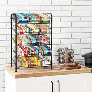 MOOACE Can Organizer for Pantry, Can Rack Organizer Holds up 60 Cans, Can Storage Organizer Rack for Canned food Kitchen Cabinet Pantry Countertop, Black