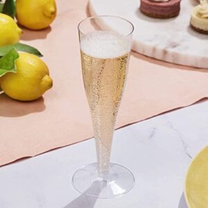 24 Plastic Champagne Flutes Disposable | Clear Plastic Champagne Glasses for Parties | Clear Plastic Cups | Plastic Toasting Glasses | Mimosa Glasses | New Years Eve Party Supplies 2023