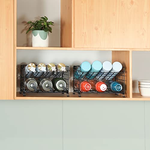 JKsmart Adjustable Water Bottle Organizer,4-Tier Wall-Mounted Water Bottle Holder, Stackable Water Bottle Storage Rack for Kitchen Pantry, Cabinet