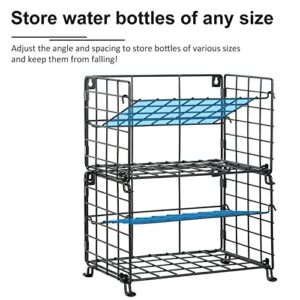 JKsmart Adjustable Water Bottle Organizer,4-Tier Wall-Mounted Water Bottle Holder, Stackable Water Bottle Storage Rack for Kitchen Pantry, Cabinet