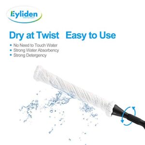 Eyliden Mop with 2 Reusable Heads, Easy Wringing Twist Mop, with 57.5 inch Long Handle, Wet Mops for Floor Cleaning, Commercial Household Clean Hardwood, Vinyl, Tile, and More