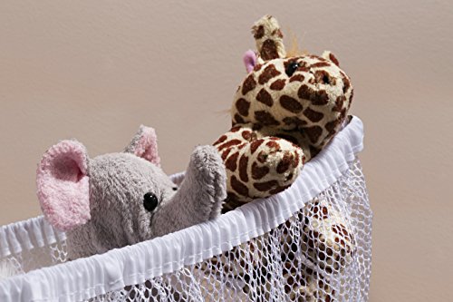 Jumbo Toy Hammock, White - Organize Stuffed Animals and Children's Toys with this Mesh Hammock. Great Decor while Neatly Organizing Kid's Toys and Stuffed Animals. Expands to 5.5 feet. (2-Pack)