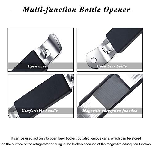 3 Pieces Magnetic Bottle Openers Can Opener Classic Beer Opener Stainless Steel Small Bottle Opener Can Tapper with Magnet for Camping and Traveling HANCELANT