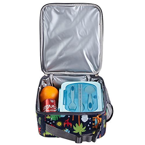 Toddler Lunch Bag for Kids Lunch Box, Dinosaur Lunch Boxes For Boys Lunch Bag,Insulated Reusable Lunch Bag with Waterproof Liner, Thermal Meal Container Tote for Girls & Boys & Women, Dinosaur Style