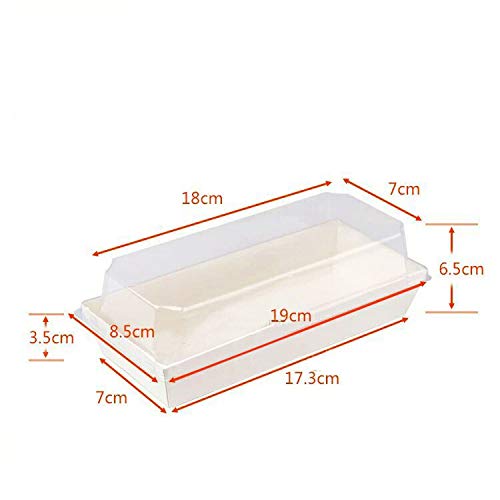 XIAOHONG 50 Pack Paper Charcuterie Boxes with Clear Lids, 7.5'' White Disposable Food Containers Sandwich Boxes Bakery Boxes for cake roll, Strawberries, Chocolate Covered Cookies, Hot Cocoa Bombs