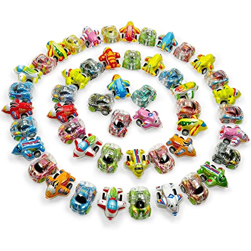 48Pcs Mini Cars and Small Planes Bulk for Easter Egg Fillers, Treasure Box Toys for Classroom, Party Favors, Goodie Bags Fillers, Birthday Day Gifts for Kids and Prize for Kids 3-5 Years Old