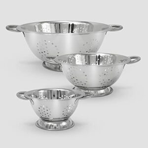 excelsteel colander set, stainless steel, colanders