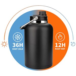 Zenbo 128 oz Jug with Straw Keeps Cold up to 36 Hrs,One Gallon Large Double Wall Vacuum Insulated Water Bottle,Sweat-Proof Leak-Proof