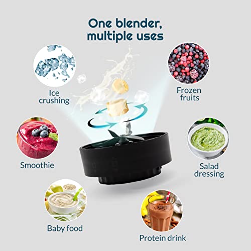 iCucina Personal Blender, Portable Blender For Shakes And Smoothies, Single Serve Blender, 28oz Blender Cups with To-Go Lids