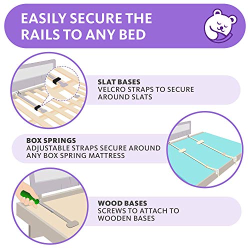 Bed Rail for Toddlers - Extra Long Toddler Bedrail Guard for Kids Twin, Double, Full Size Queen & King Mattress - Baby Bed Rails for Children (Grey XL)