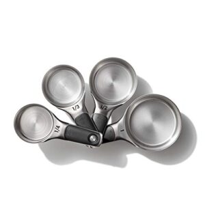 oxo good grips 4 piece stainless steel measuring cups with magnetic snaps