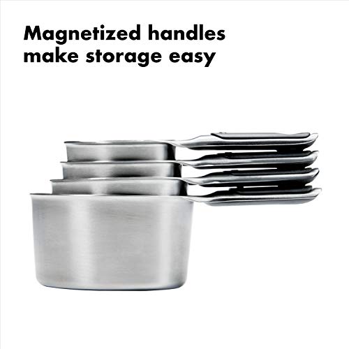 OXO Good Grips 4 Piece Stainless Steel Measuring Cups with Magnetic Snaps