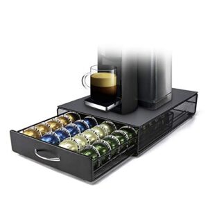 hivenets nespresso vertuoline capsule storage drawer vertuo coffee holder metal multiple flavors pods organizer 40 pcs capacity