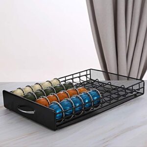 HiveNets Nespresso Vertuoline Capsule Storage Drawer Vertuo Coffee Holder Metal Multiple Flavors Pods Organizer 40 Pcs Capacity