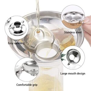 Canning Funnel for Kitchen Use, Wide Mouth Funnel for Mason Jars, Large Canning Funnels for Filling Bottles, Stainless Steel Food Funnel Set