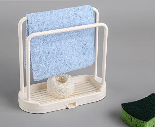 Kitchen Dish Sponge Holder for Kitchen Sink Organizer Organization, Kitchen Sink Sponge Caddy Accessories Holder, Kitchen Sink Sponge Soap Tray for Dish Cloth, Rag, Brush, Scrubber