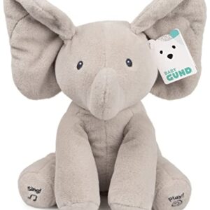 GUND Baby Official Animated Flappy The Elephant Stuffed Animal Baby Toy Plush for Baby Boys and Girls, Gray, 12" (Song Styles May Vary)