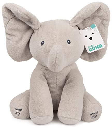 GUND Baby Official Animated Flappy The Elephant Stuffed Animal Baby Toy Plush for Baby Boys and Girls, Gray, 12" (Song Styles May Vary)