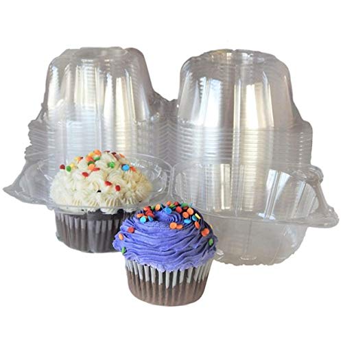 50 jumbo individual cupcake containers large Strong Quality Clear individual Cupcake and Muffin Containers plastic disposable single Compartment cupcake containers individual jumbo cupcake containers)