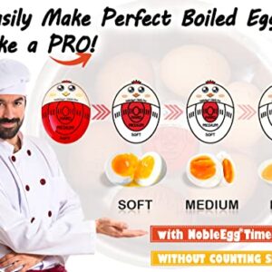 NobleEgg Egg Timer Pro | Soft Hard Boiled Egg Timer That Changes Color When Done | No BPA, Certified