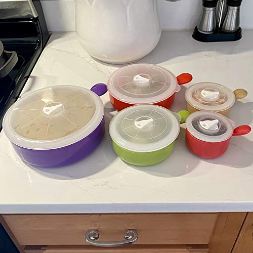 Evelots Set of 5 Microwave/Freezer Bowls-With Lids-Food Container-BPA Free Plastic