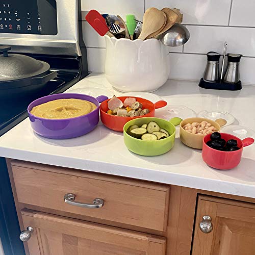 Evelots Set of 5 Microwave/Freezer Bowls-With Lids-Food Container-BPA Free Plastic