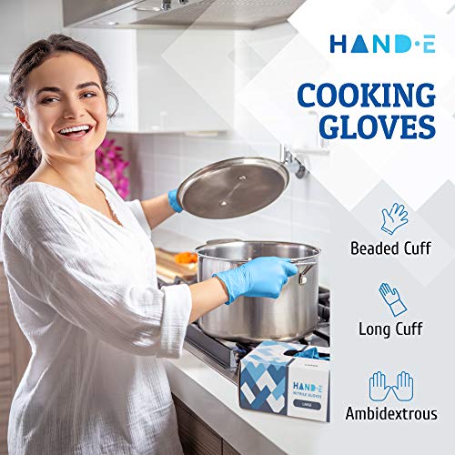 Blue Nitrile Disposable Gloves Medium 100 Count - Latex Free Medical Exam Gloves, Powder Free Food Safe Cooking Gloves